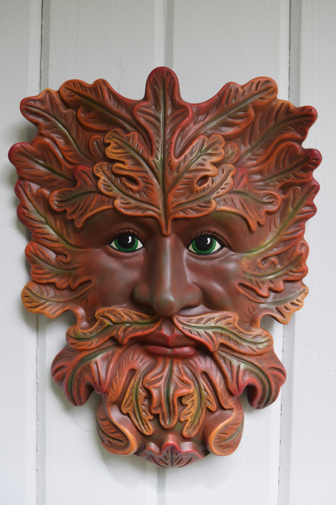 Oak Leaf Man | Wall Hanging | Garden Decor | Fall Leaves | Colorful ...