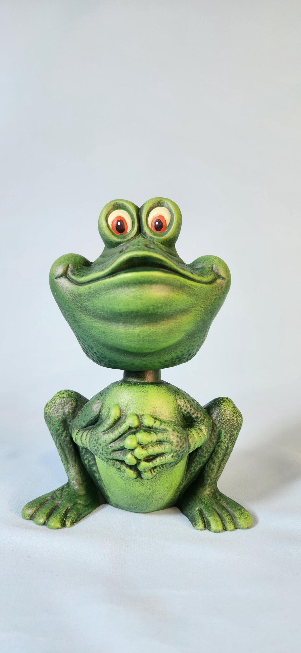 Ceramic Bobblehead Frog: Cute Collectible Nodder, Woodland Nursery ...