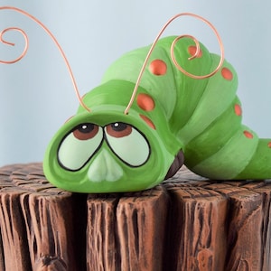 Ceramic Worm Garden Ornament: Cute Outdoor Yard Art Decor, Unique ...