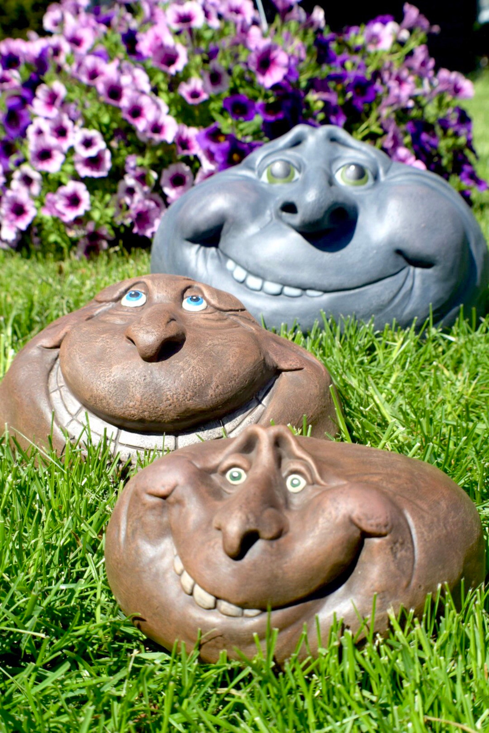 Large Garden Rock Cute Rock Art Outdoor Decor Country | Etsy