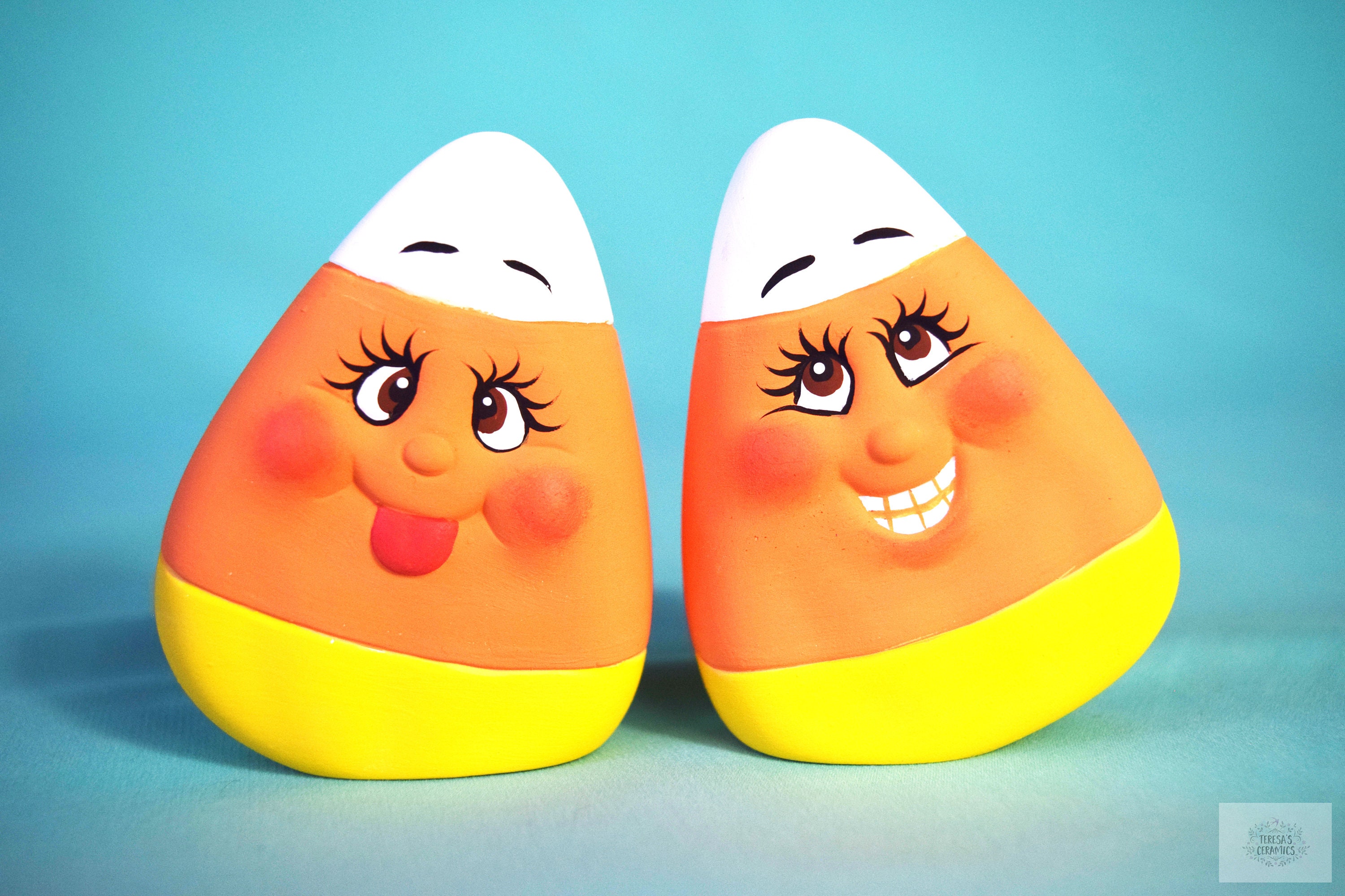 Candy Corn Cuties | Ceramic Fall Set | Halloween Decor - Etsy