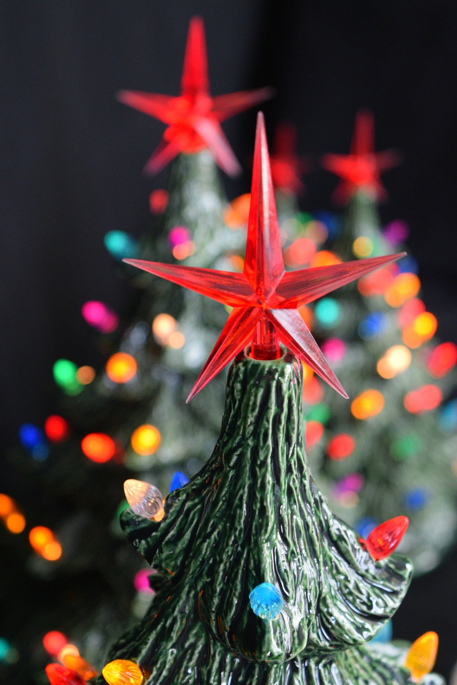 Vintage Style Lighted Christmas Tree - 16 Inch - Bisque Christmas Tree ...