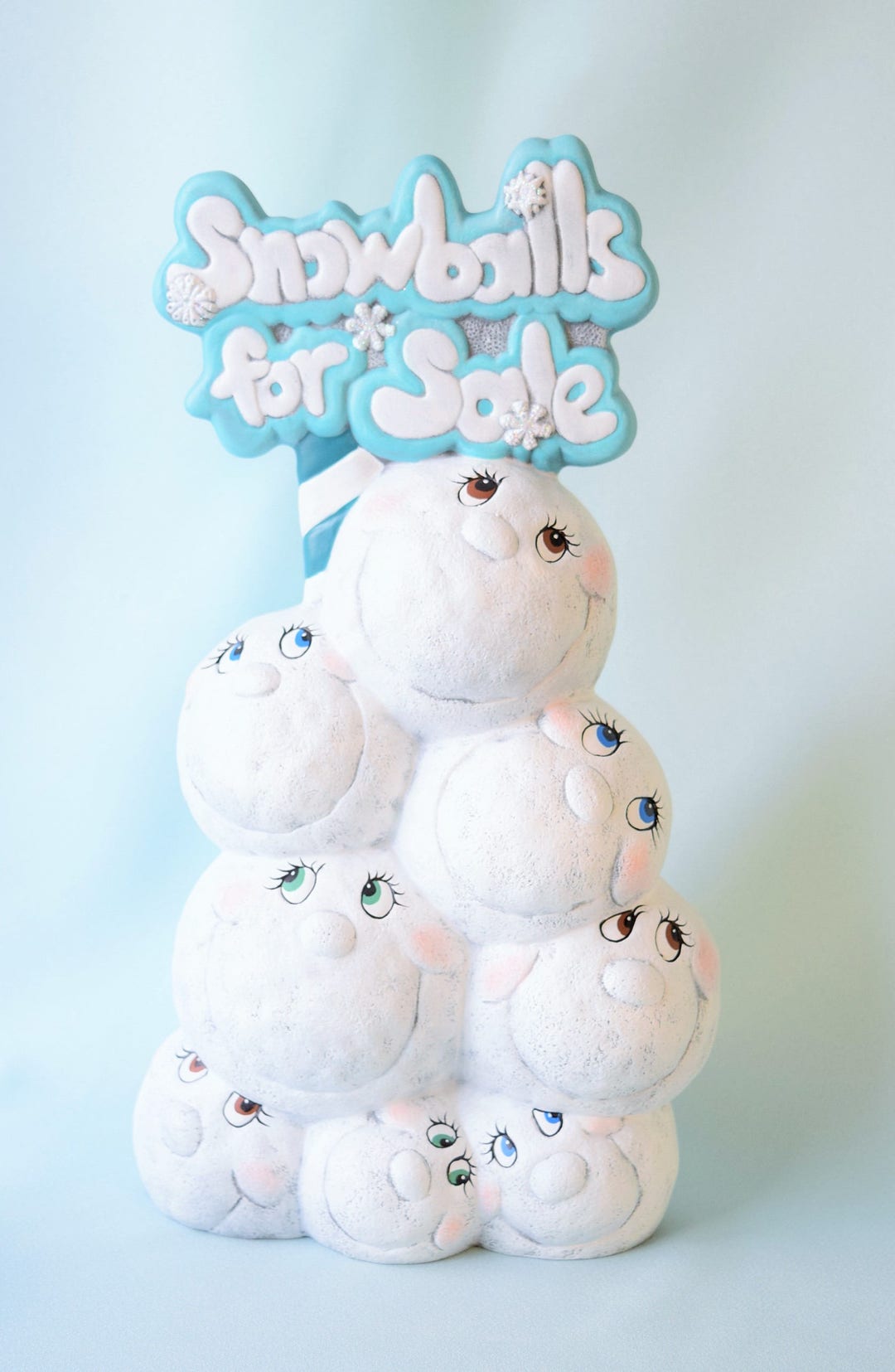Handcrafted Ceramic Snowball Decorations: Charming Winter Centerpiece ...