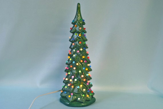 Multicolored Christmas Tree Wispy Pine Style Ceramic Light | Etsy