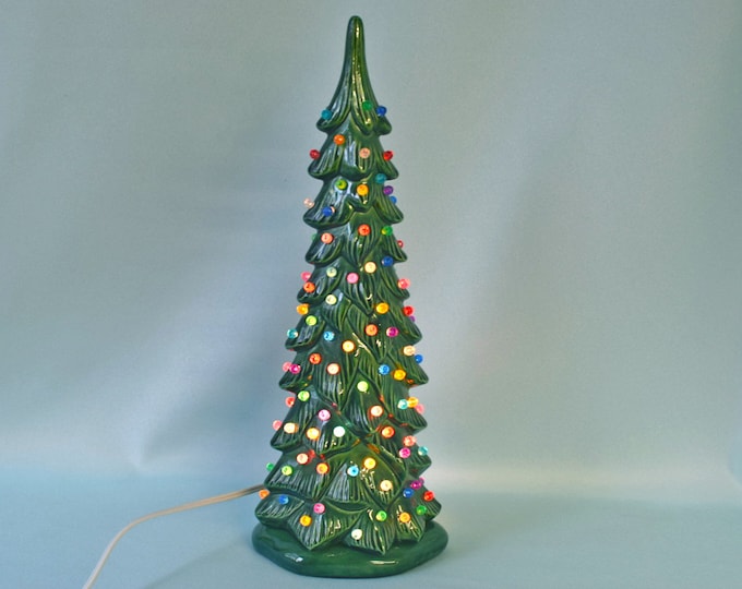 Multicolored Christmas Tree Wispy Pine Style Ceramic Light - Etsy