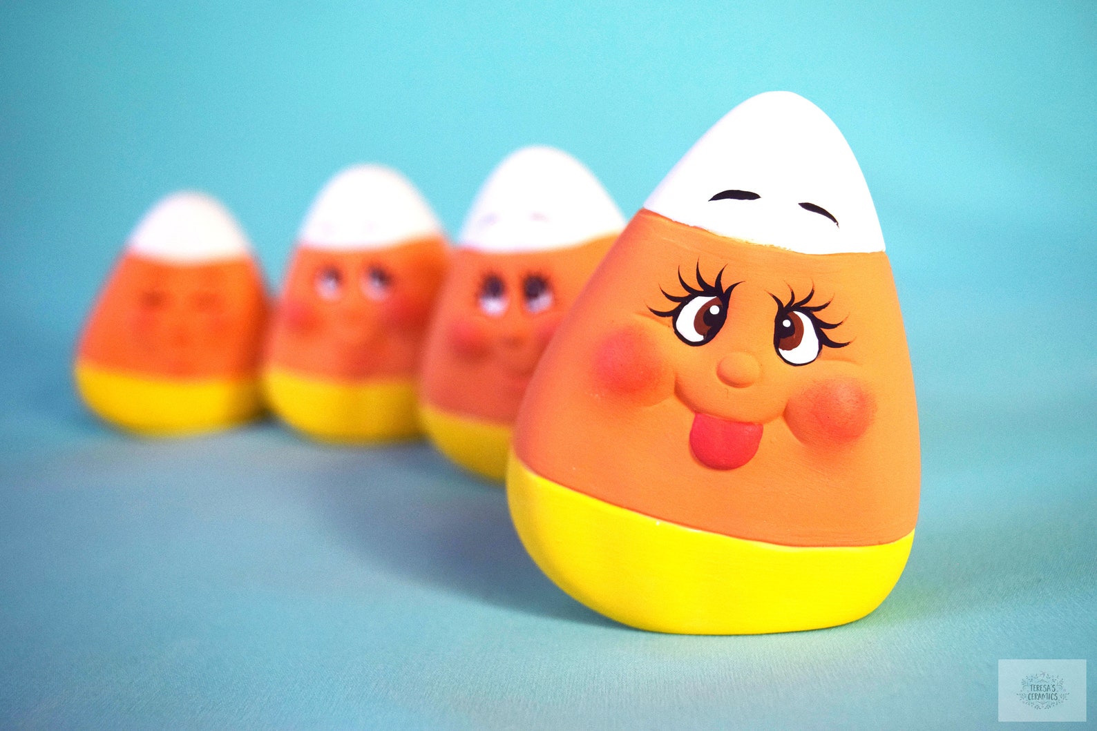 Candy Corn Cuties | Ceramic Fall Set | Halloween Decor - Etsy