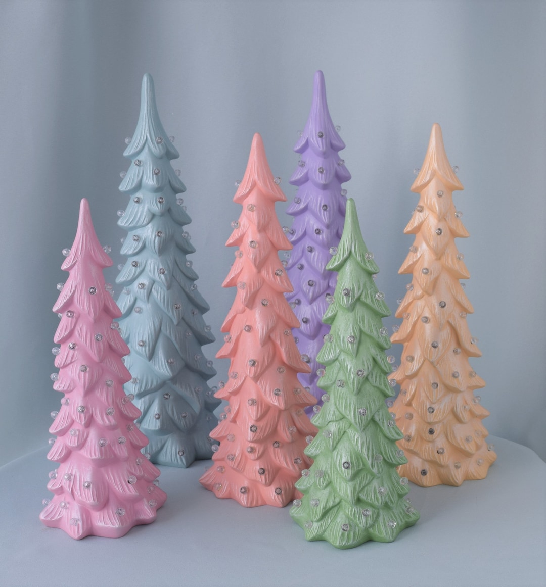Illuminated Pastel Ceramic Spring Fairy Garden Tree - Whimsical Easter ...