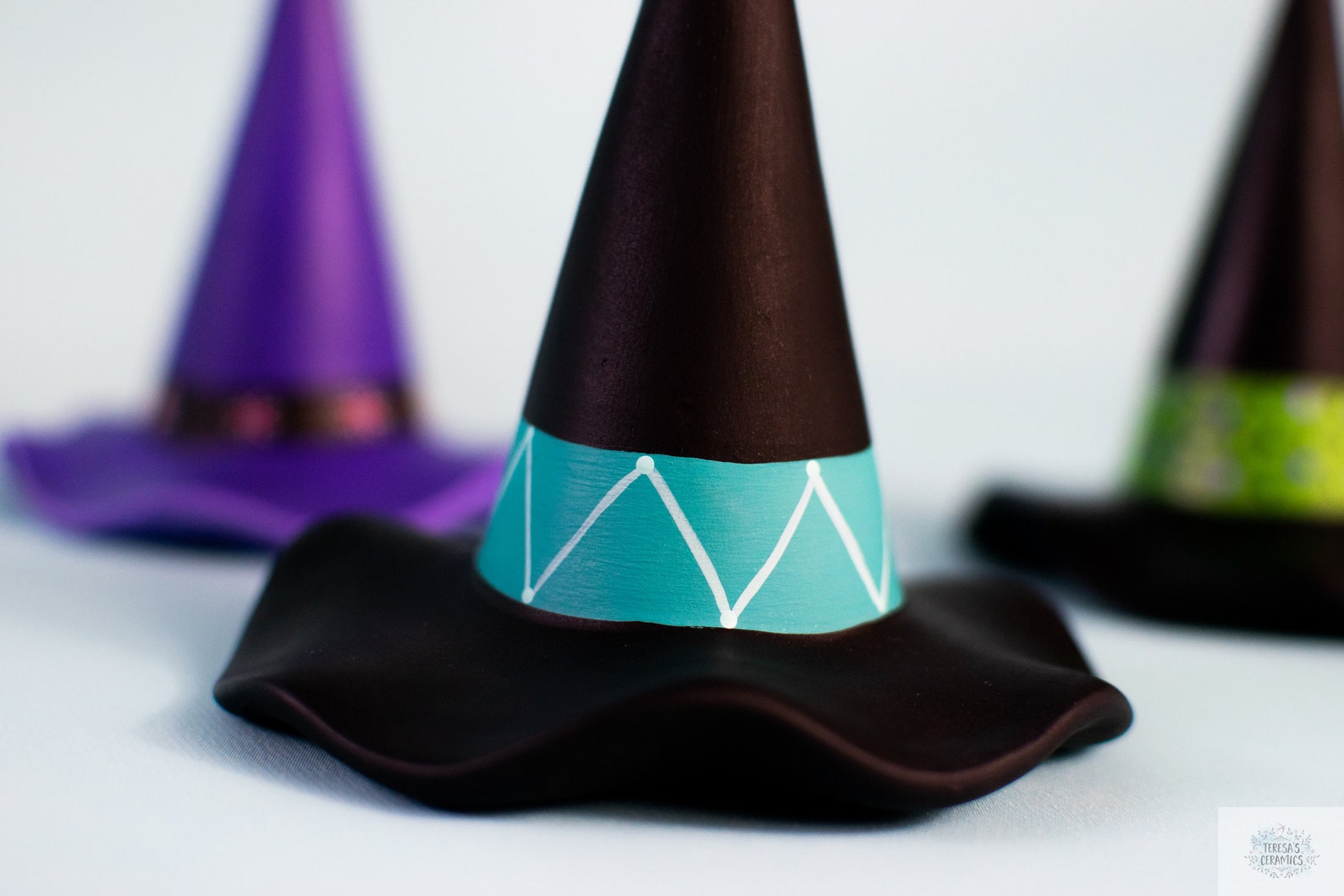Mini Witches Hats | Halloween Witches Hats | Ceramic Witches Hats | Set ...