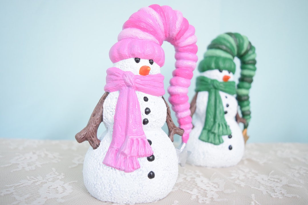 Ceramic Snowman With Cute Stocking Hat - Blue Snowman - Snowman With ...