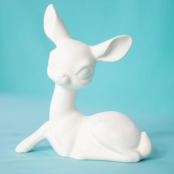 White Ceramic Deer - Etsy