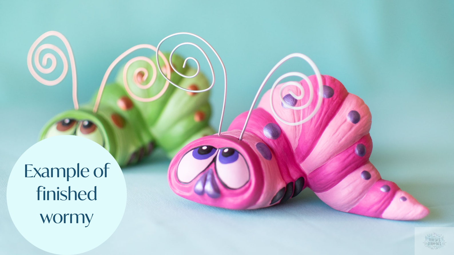 Bisque Ceramic Wormy DIY Garden Worm Copper and Silver Patio Decor ...