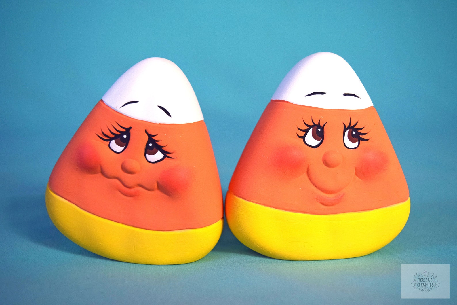 Candy Corn Cuties | Ceramic Fall Set | Halloween Decor - Etsy