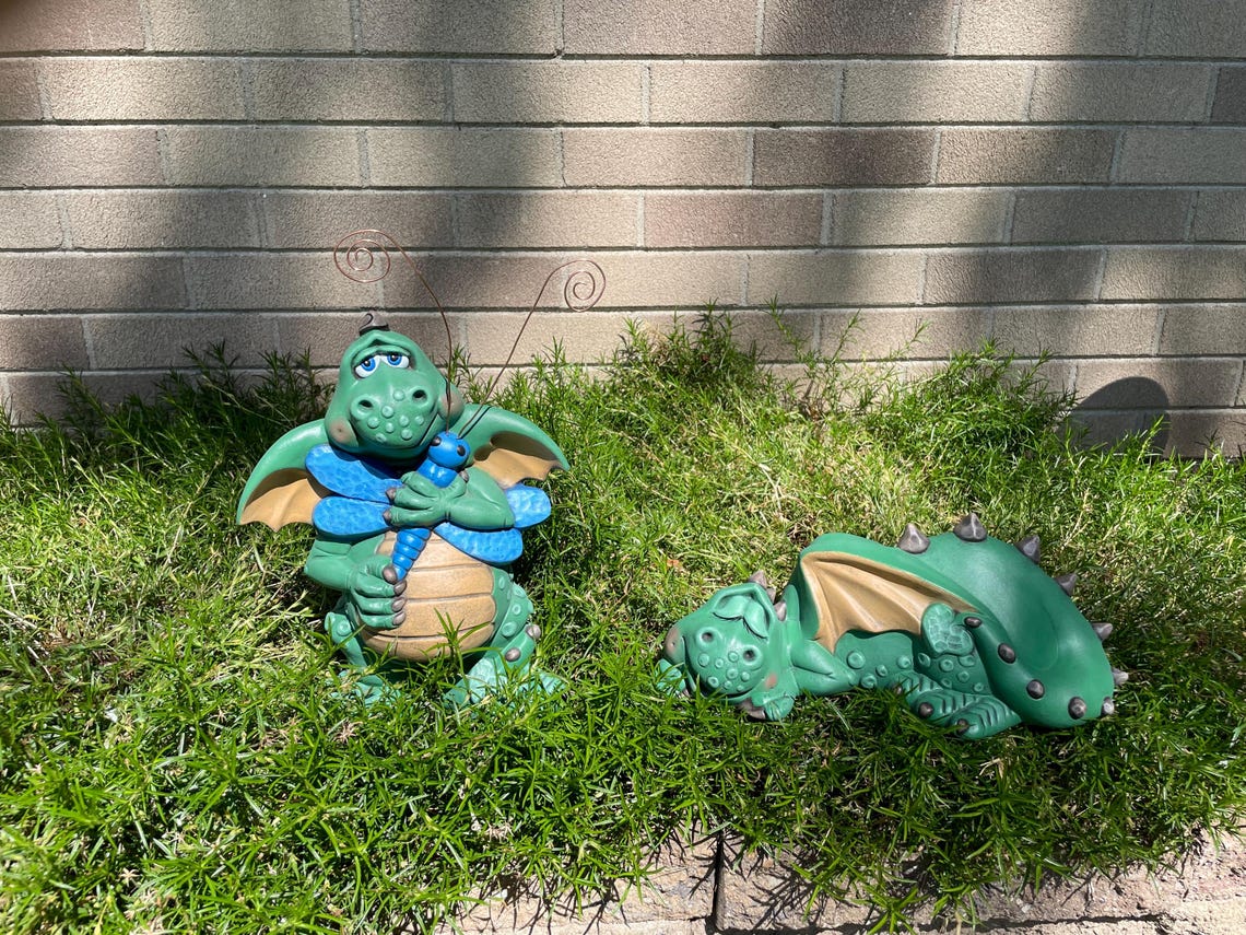 Pair of Ceramic Dragons, Fantasy Dragons, Protectors of the Kingdom - Etsy