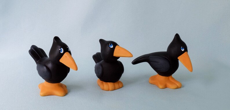 Ceramic Crows Halloween Decorations Set of Three Crows | Etsy