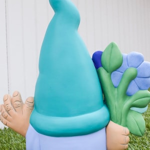 Large Flower Power Gnome | Turquoise Flower Gnome | Gift for Mom ...