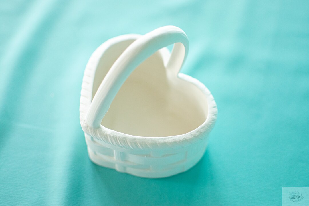 DIY Heart Candy Box Bisque Gift Basket Paint It Yourself Valentine ...