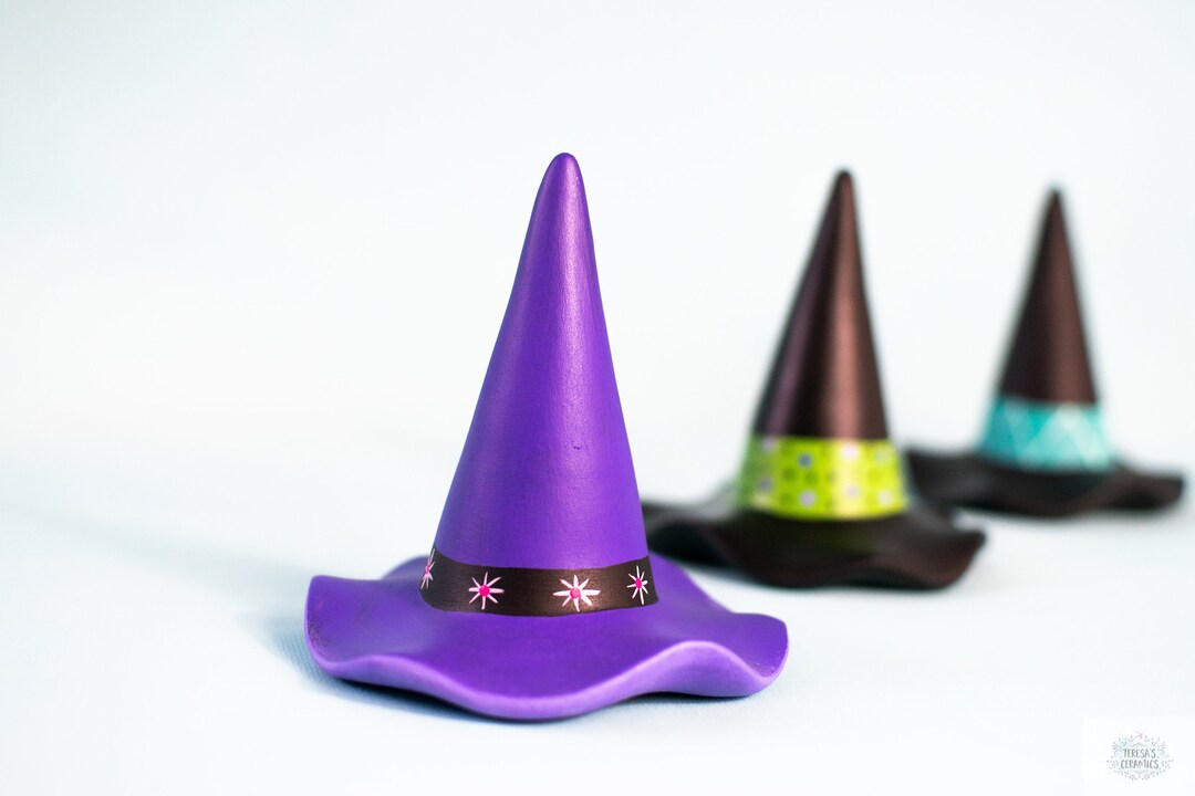 Mini Witches Hats | Halloween Witches Hats | Ceramic Witches Hats | Set ...