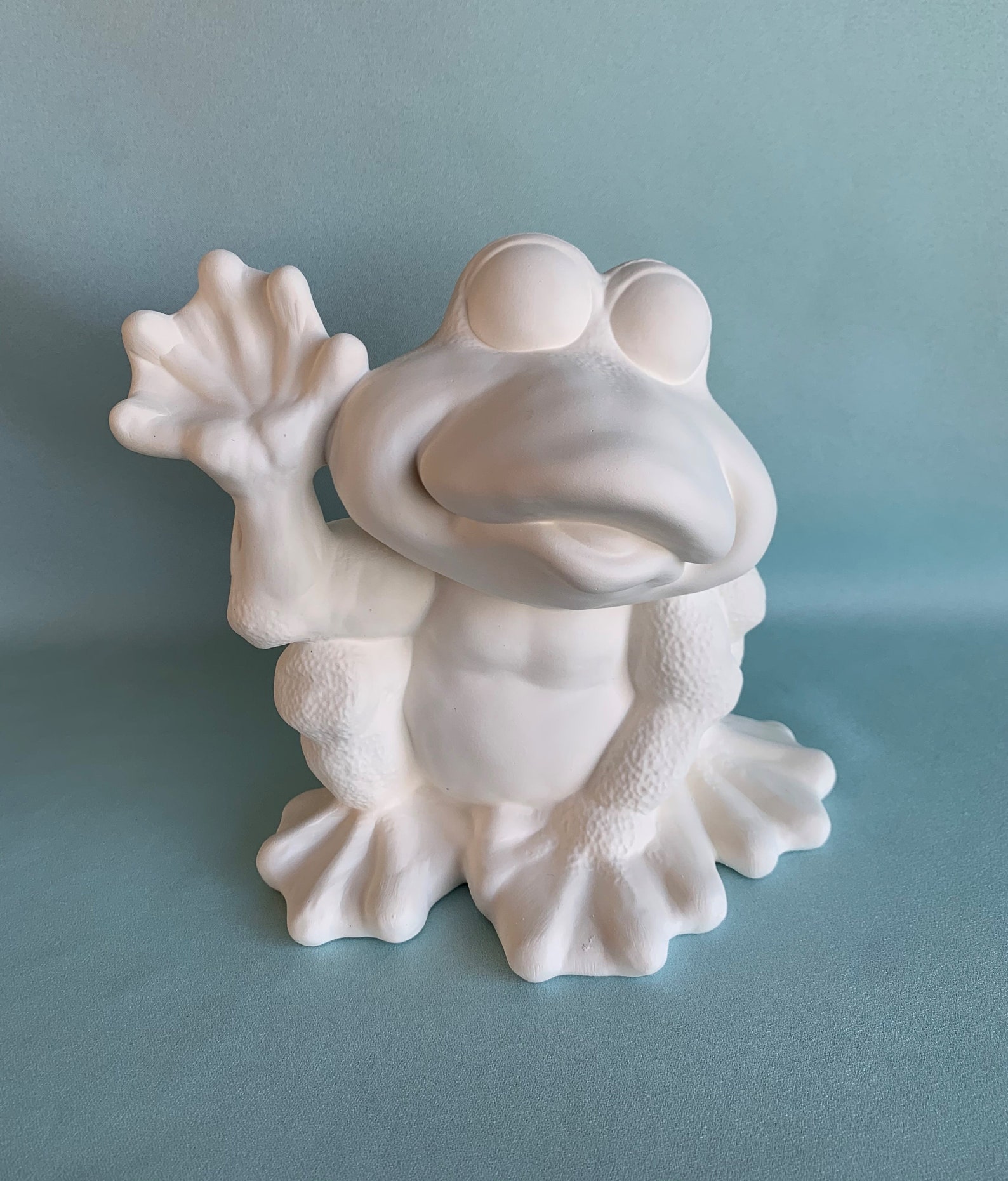 Ceramic Frog Statue Ready to Paint Bisque | Etsy