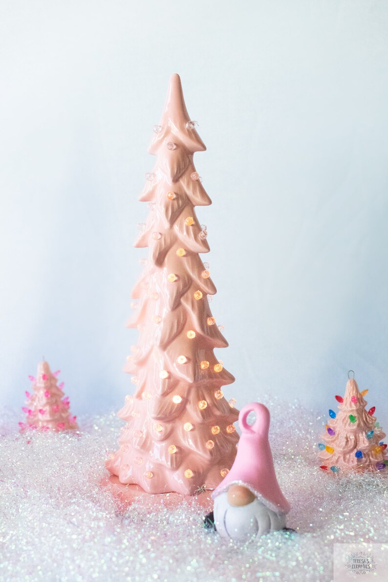 Modern Ceramic Christmas Tree Wispy Pine Style pink & - Etsy
