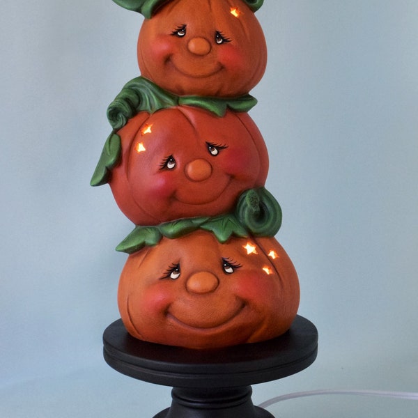 Light up Ceramic Pumpkin - Etsy