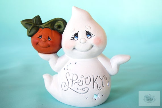 Ceramic Ghost Luminary Tea Light Ghost Spooky Halloween | Etsy