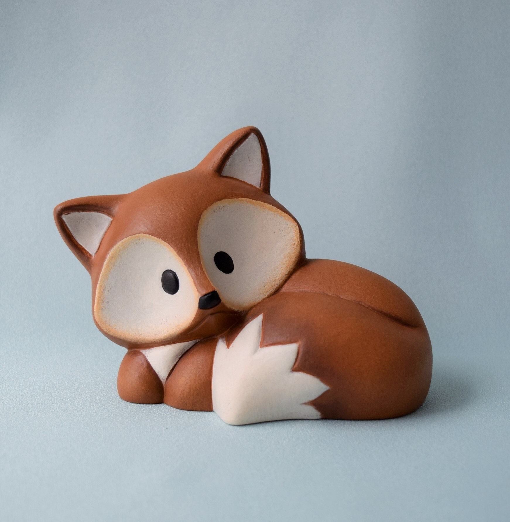 Set of Three Ceramic Woodland Animals Baby Owl Baby Fox | Etsy