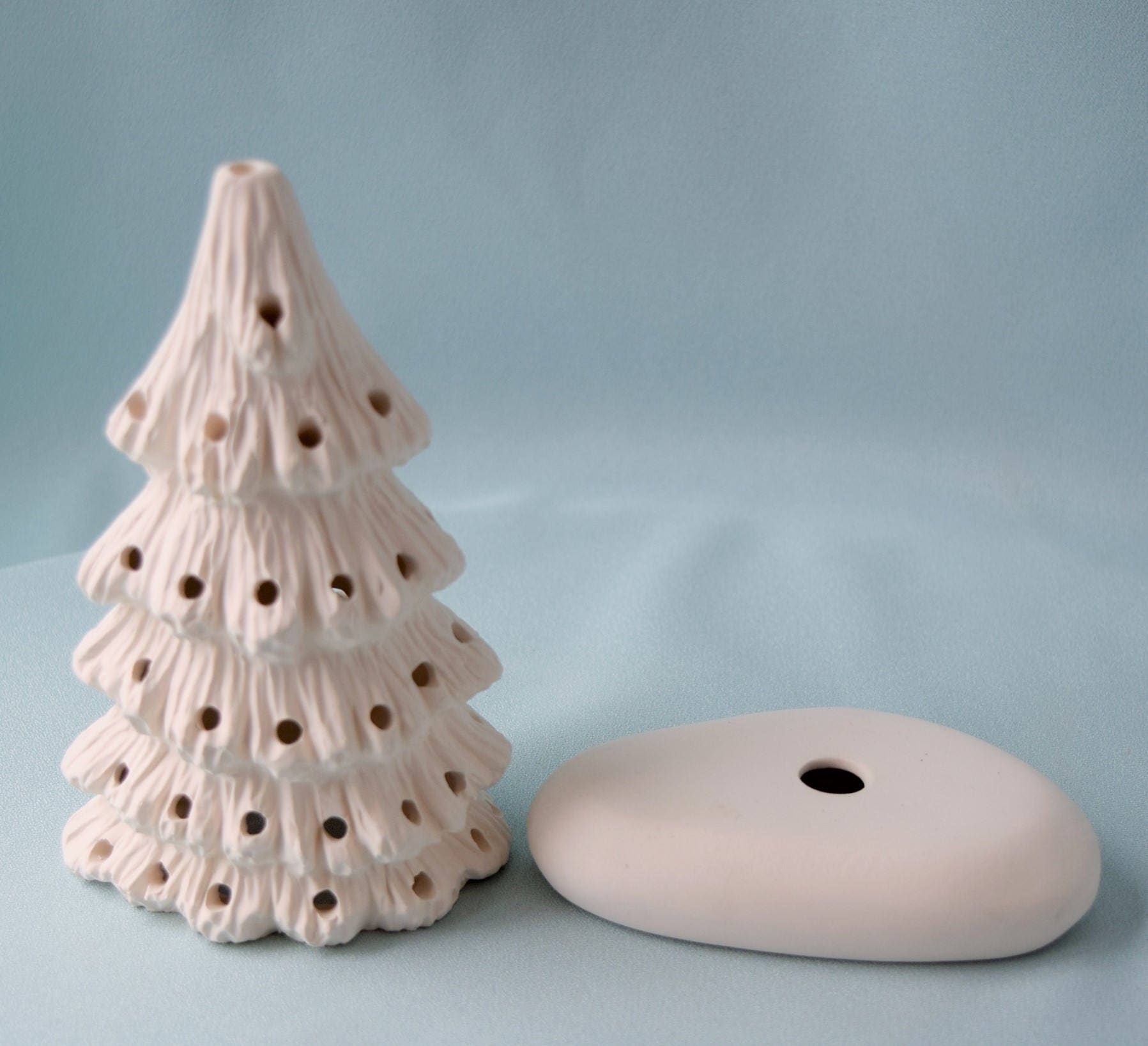 Ceramic Christmas Tree in Bisque - 5.75 Inches Tall - Tree - Ready to ...