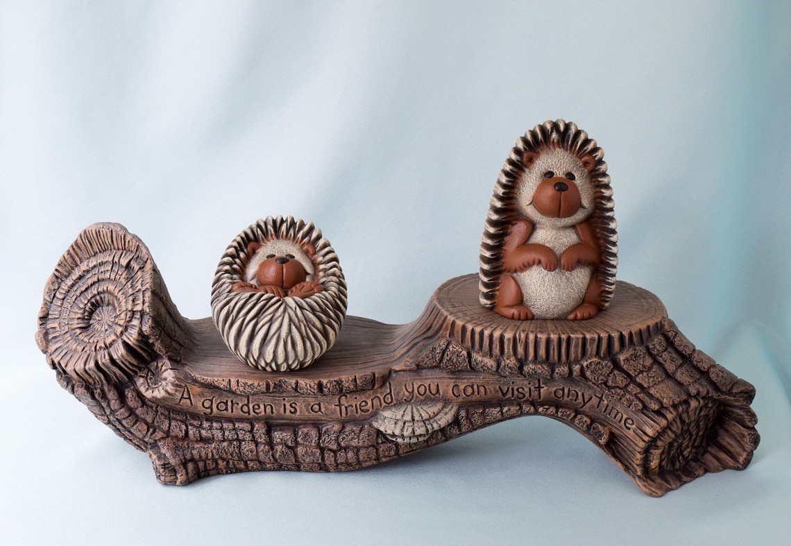 Ceramic Hedgehog Yard Art Cute Hedgehogs Outdoor Decor - Etsy