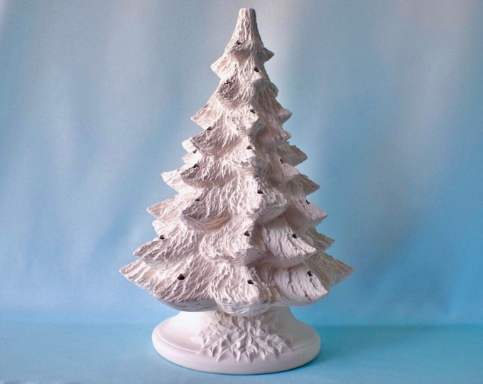Vintage Style Lighted Christmas Tree 16 Inch Bisque Christmas Tree DIY ...