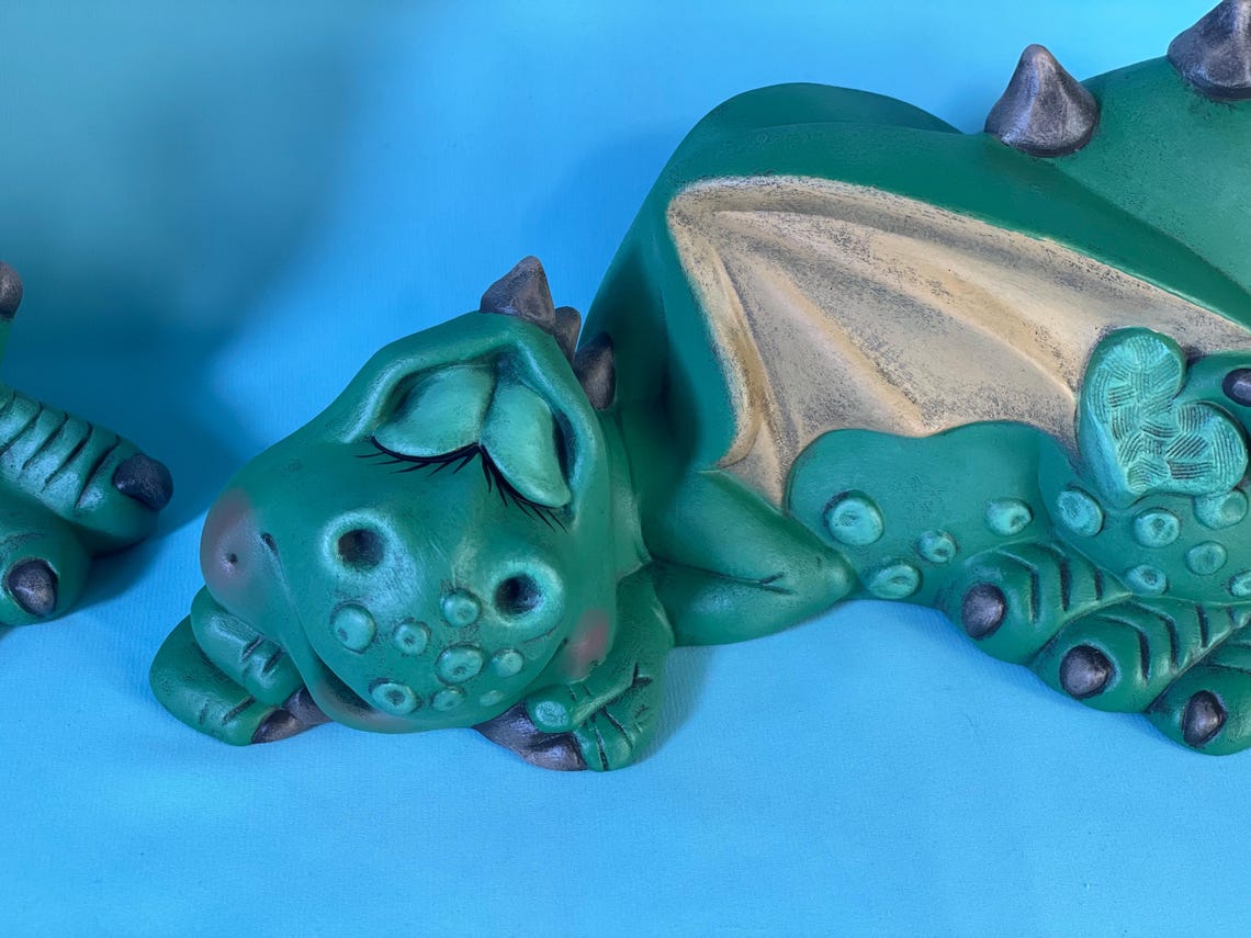Pair of Ceramic Dragons, Fantasy Dragons, Protectors of the Kingdom - Etsy