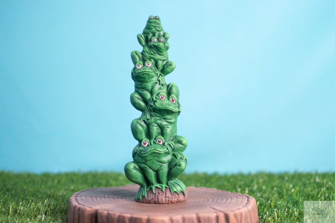 Frog Statue Stack | Frog Family Statue | Garden Frog Art | Handmade ...