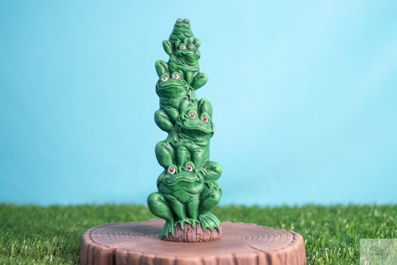 Frog Statue Stack Frog Family Statue Garden Frog Art - Etsy