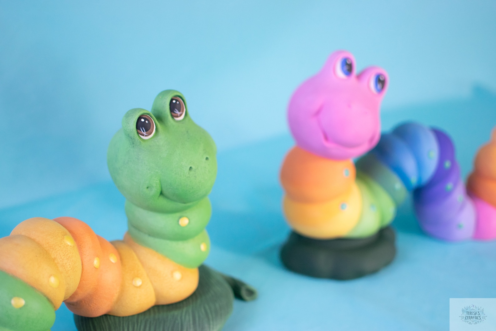 Large Garden Wormy Rainbow Multicolored Art Yard Worm - Etsy