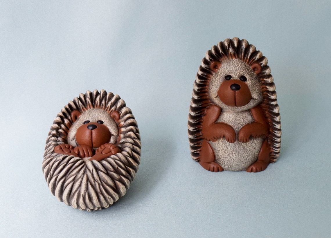 Ceramic Hedgehog Yard Art Cute Hedgehogs Outdoor Decor - Etsy