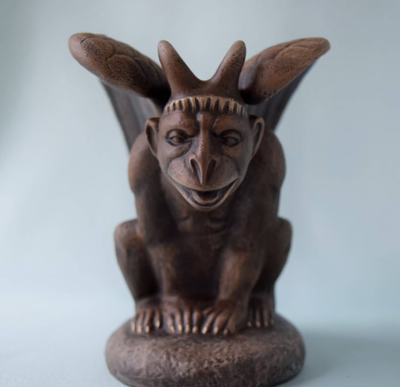 Ceramic Gargoyle Statue: Renaissance-inspired Winged Mythical Creature ...