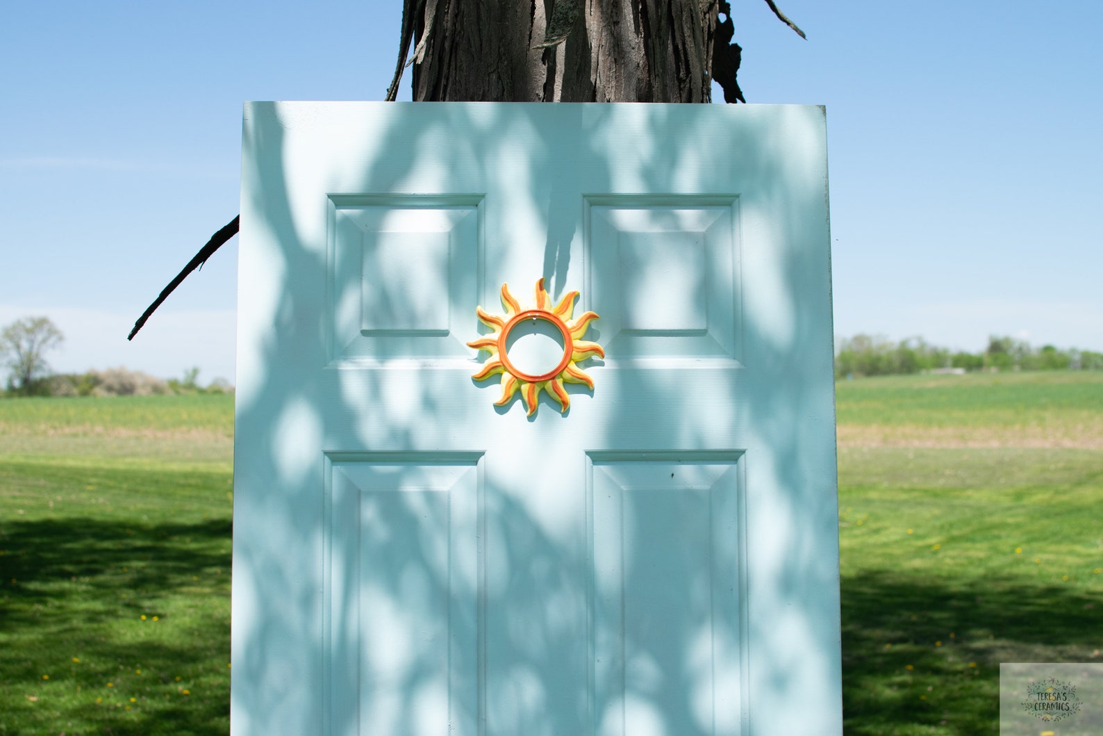 Sun Burst Door Hanger Retro Ceramic Sun Groovy Entryway - Etsy
