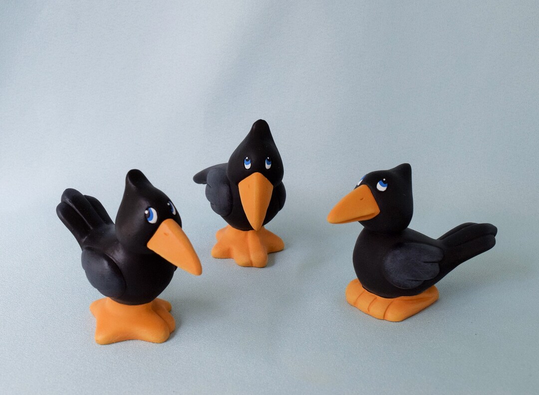 Ceramic Crows - Halloween Decorations - Set of Three Crows - Autumn ...