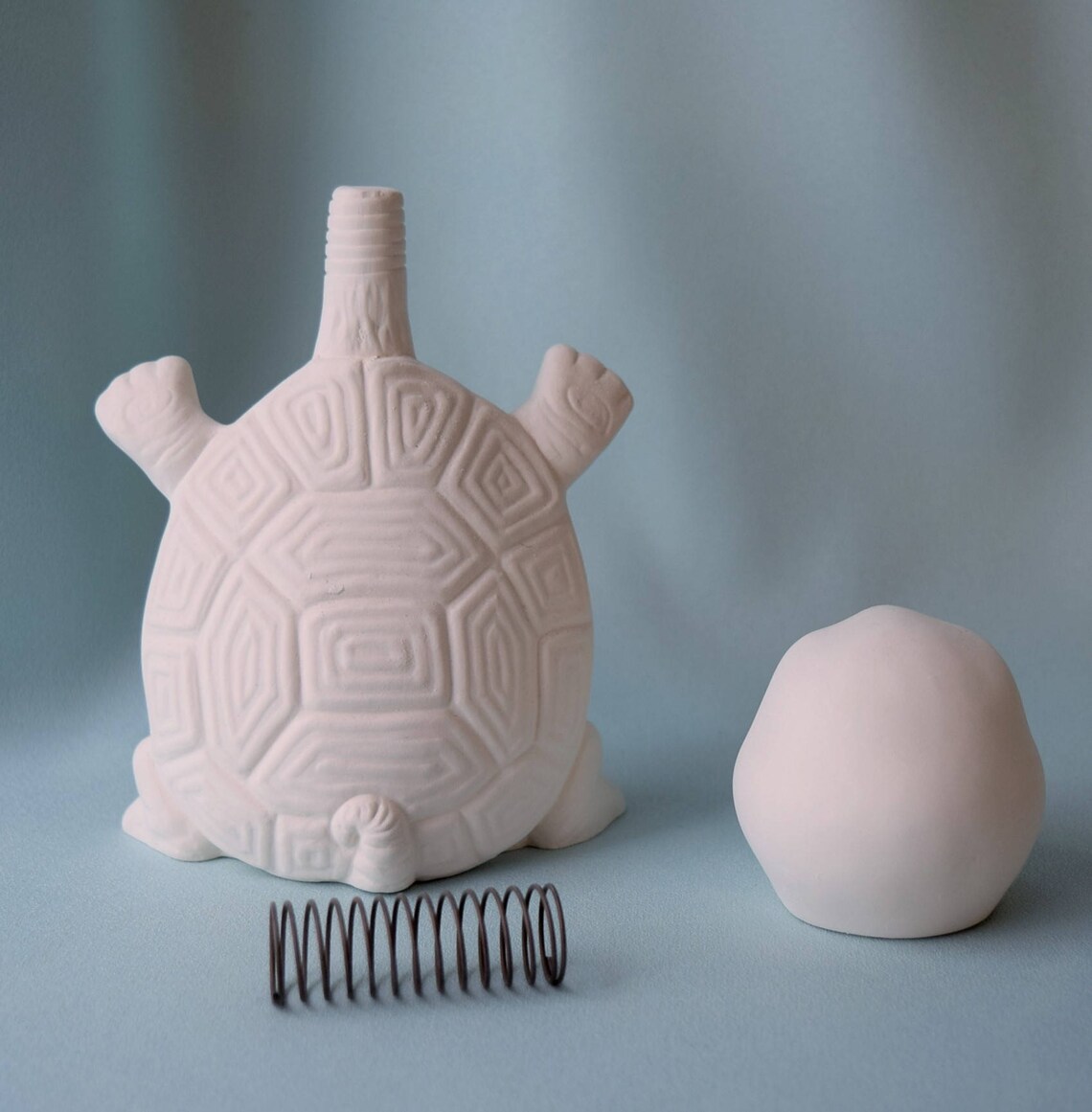 DIY Ceramic Bobble Head Turtle Painting Kit: Unpainted Bisque Figurine ...