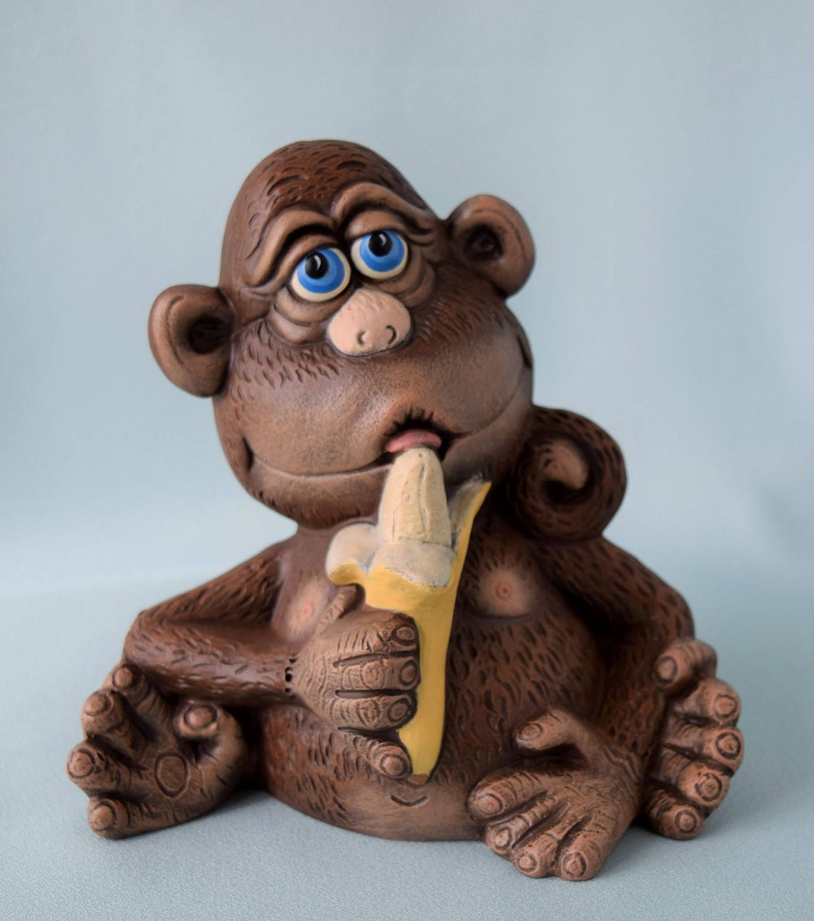 Ceramic Monkey Figurine Nursery Decor Ape Chimpanzee | Etsy