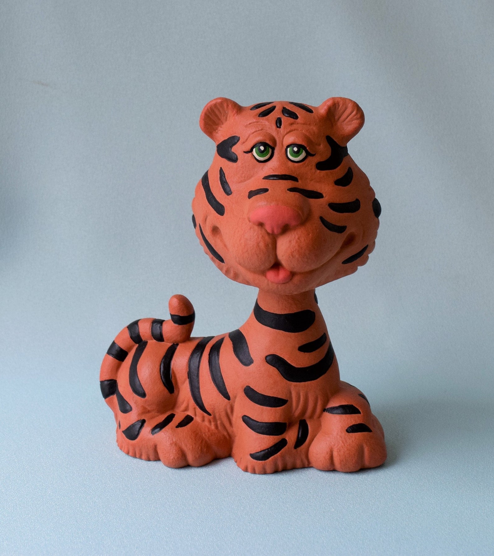 Tiger Bobble Head Ceramic Tiger Tiger Decor Tiger Nodder | Etsy