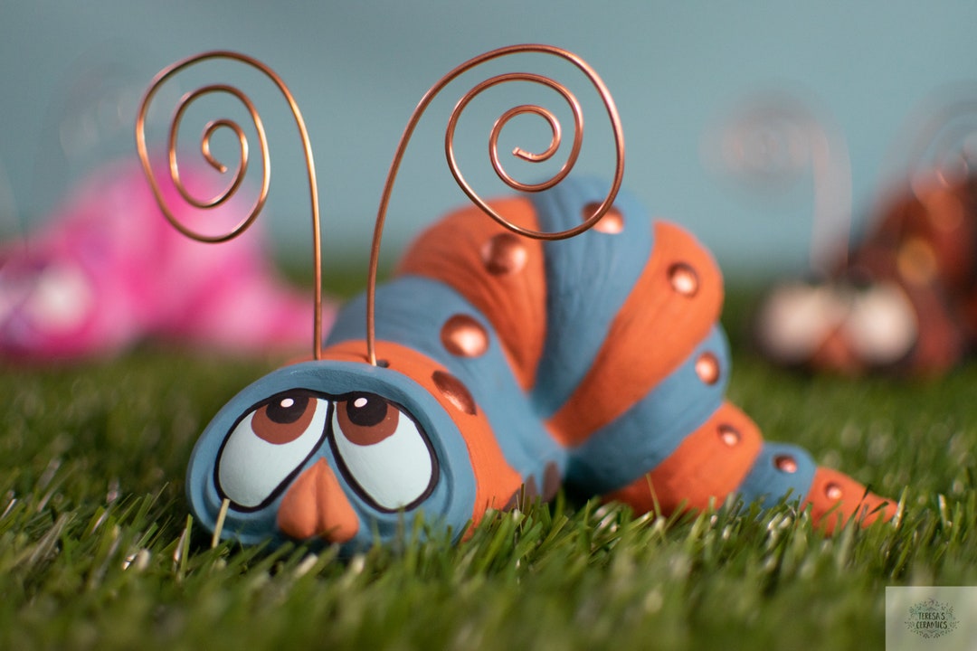 Whimsical Boho Garden Worm Sculpture: Colorful Yard Art Caterpillar ...