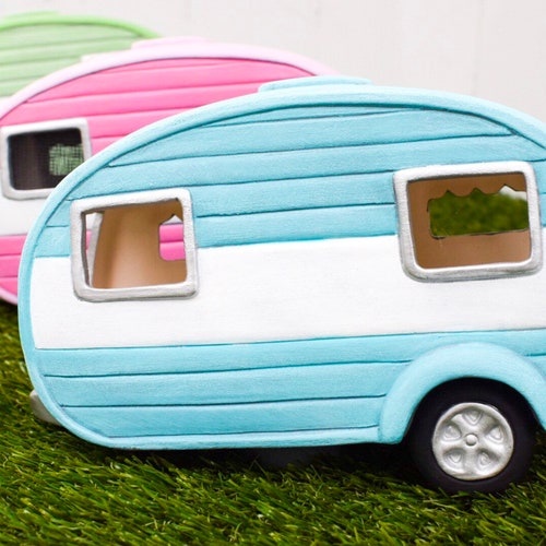 Ceramic Camper Trailer Pink Planter - Etsy