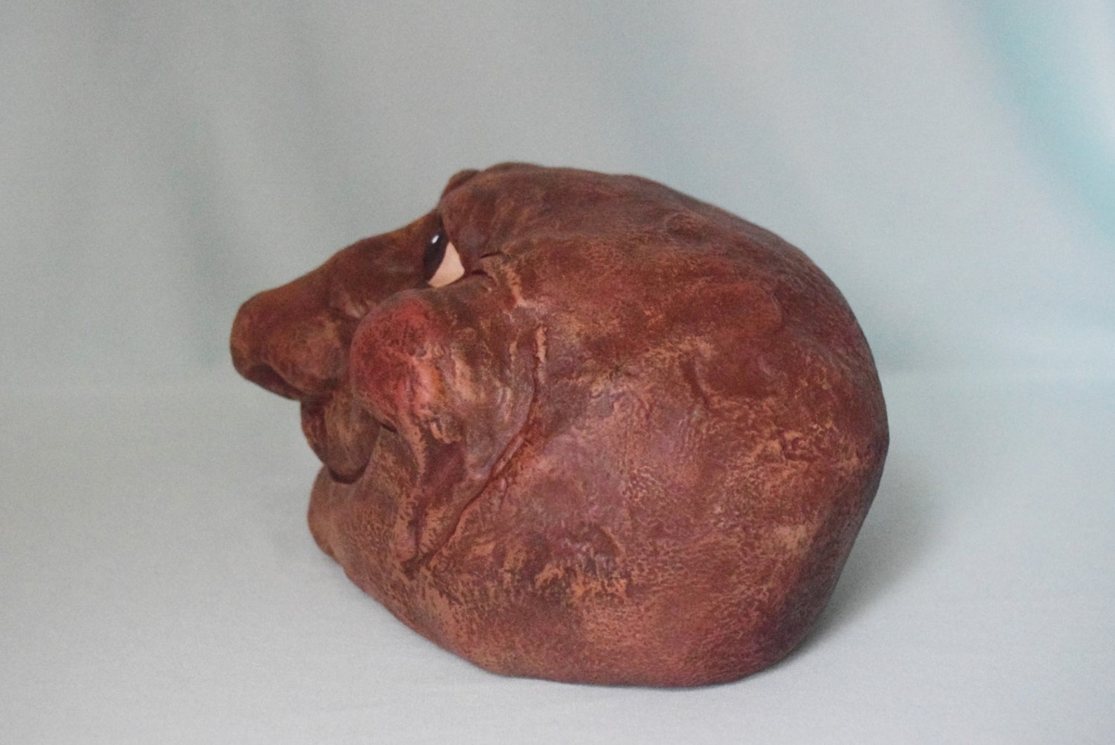 Rock Face Yard Art Grandpa Ceramic Stone Face With Green - Etsy