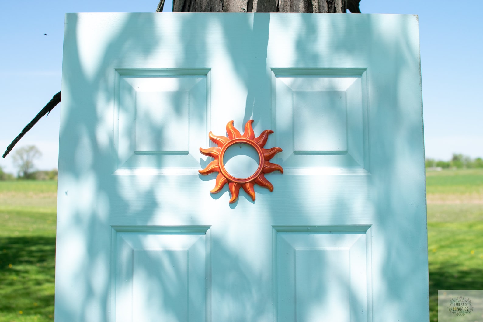 Sun Burst Door Hanger Retro Ceramic Sun Groovy Entryway - Etsy