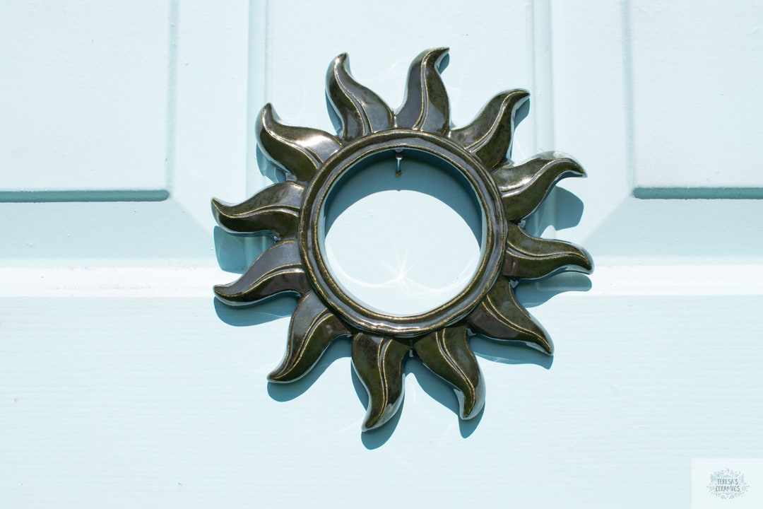 Sun Burst Door Hanger | Retro Ceramic Sun | Groovy Entryway Decor - Etsy