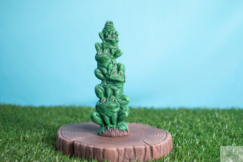 Frog Statue Stack Frog Family Statue Garden Frog Art - Etsy