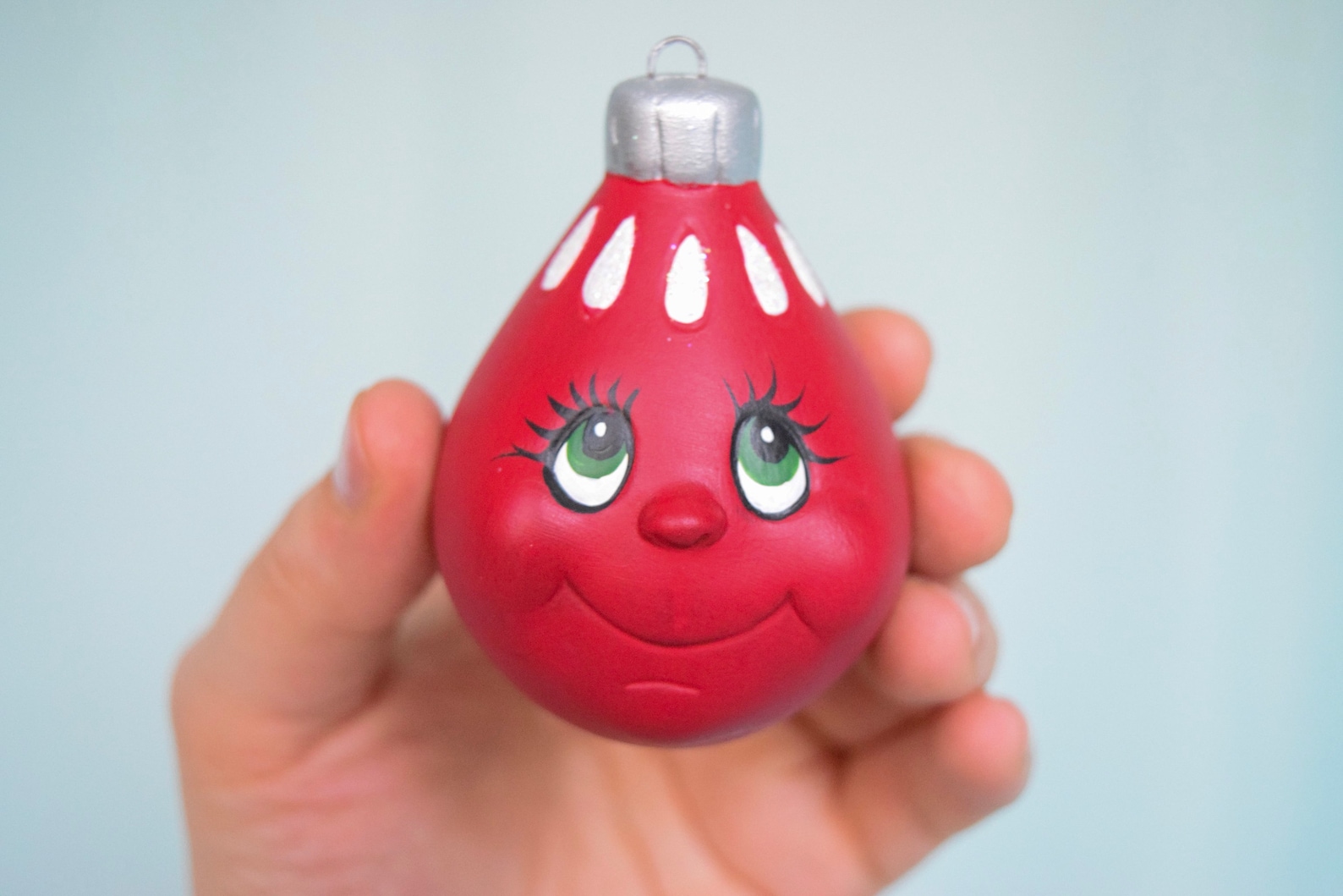 Vintage-inspired Red Christmas Bulb Ornament With Sparkly Fairy Dust ...