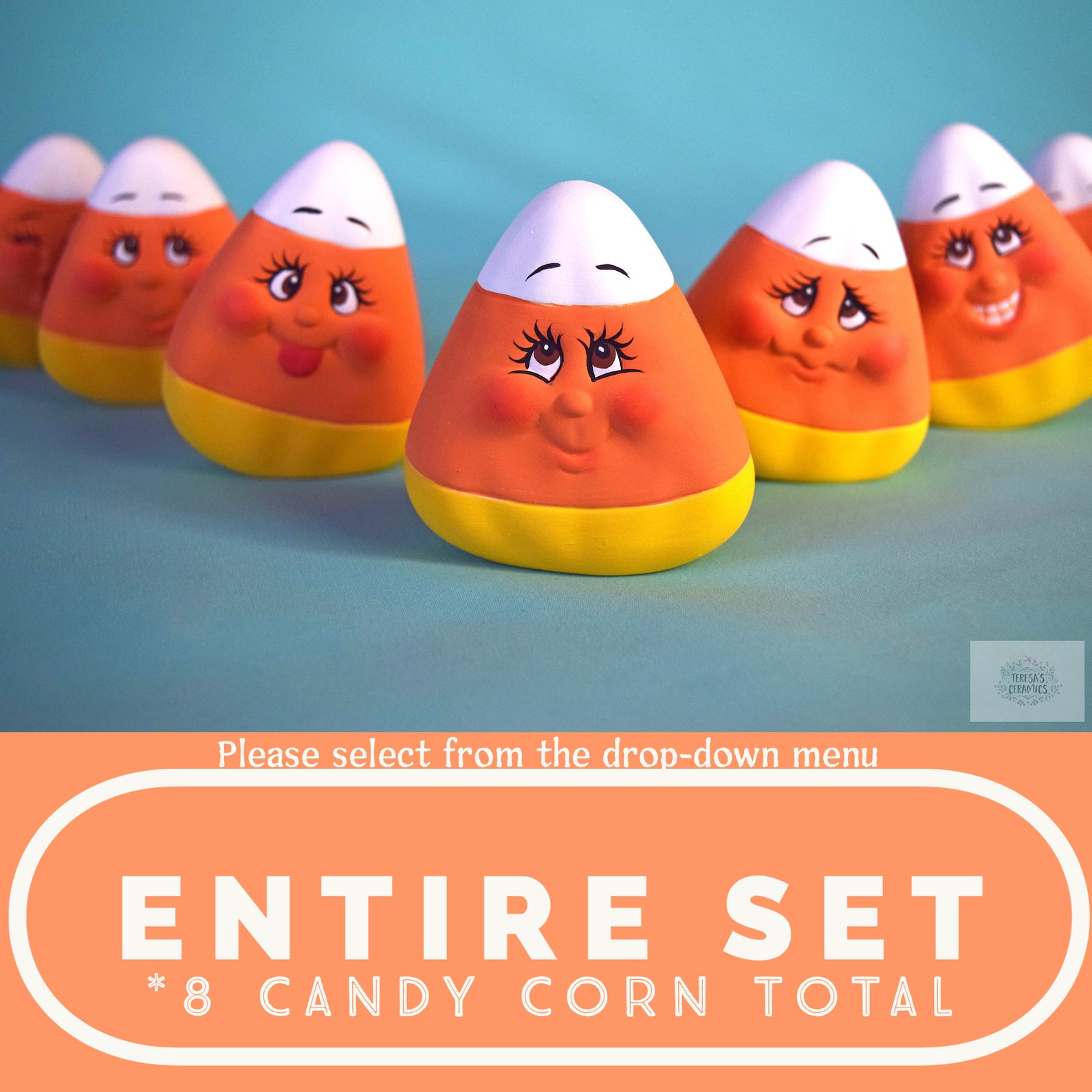 Candy Corn Cuties Ceramic Fall Set Halloween Decor - Etsy