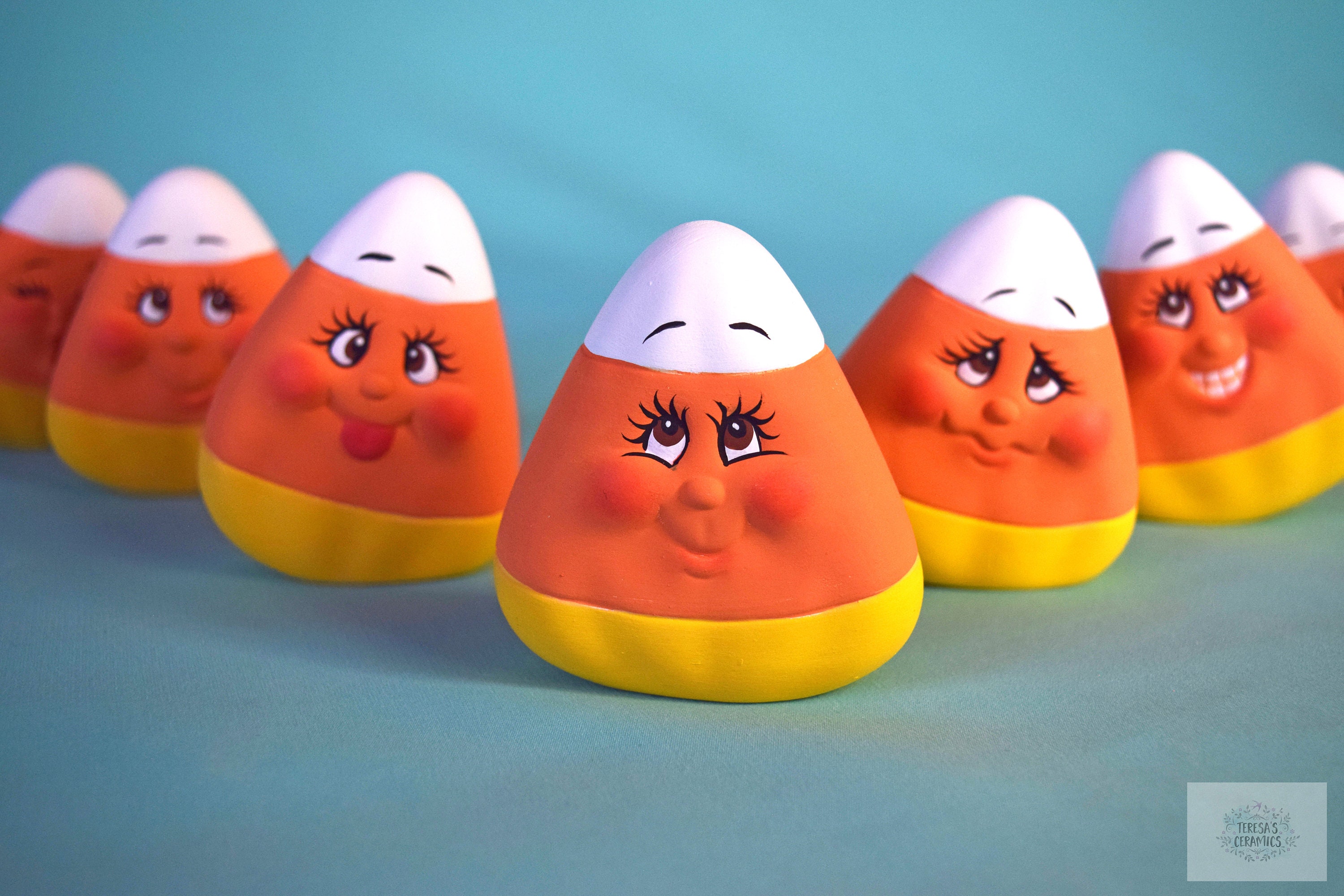 Candy Corn Cuties | Ceramic Fall Set | Halloween Decor - Etsy