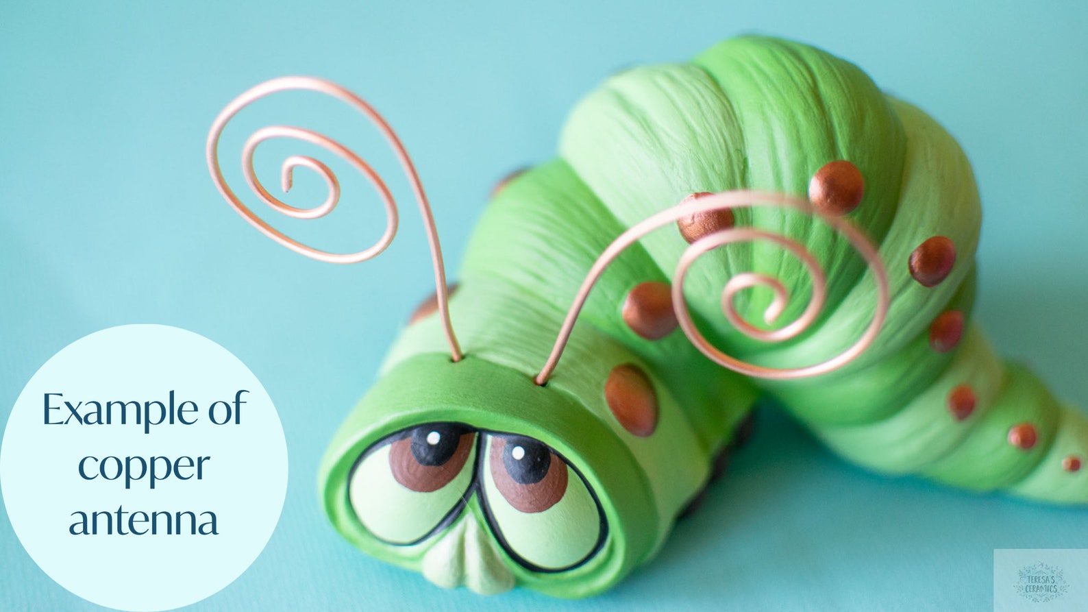 Bisque Ceramic Wormy DIY Garden Worm Copper and Silver Patio Decor ...